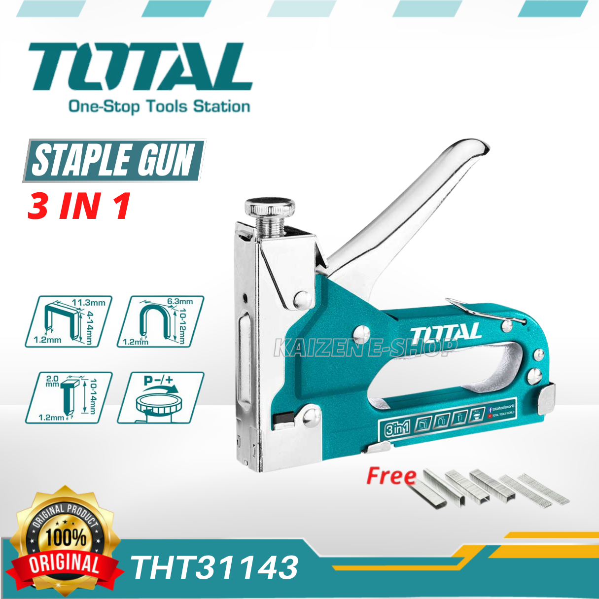 TOTAL THT31143 Staple Gun 3 in 1 | Shopee Malaysia