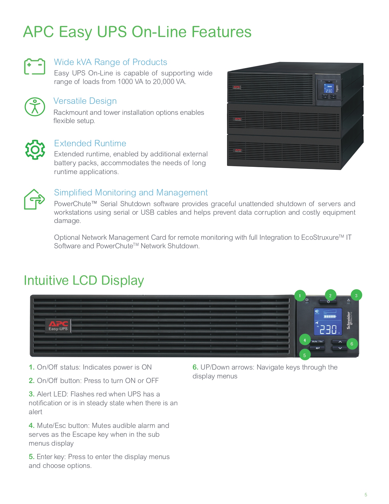 APC EASY UPS ON-LINE SRV SRV1KRI-E 1000VA / SRV2KRI-E 2000VA / SRV3KRI-E 3000VA / SRV3KRIRK-E ...