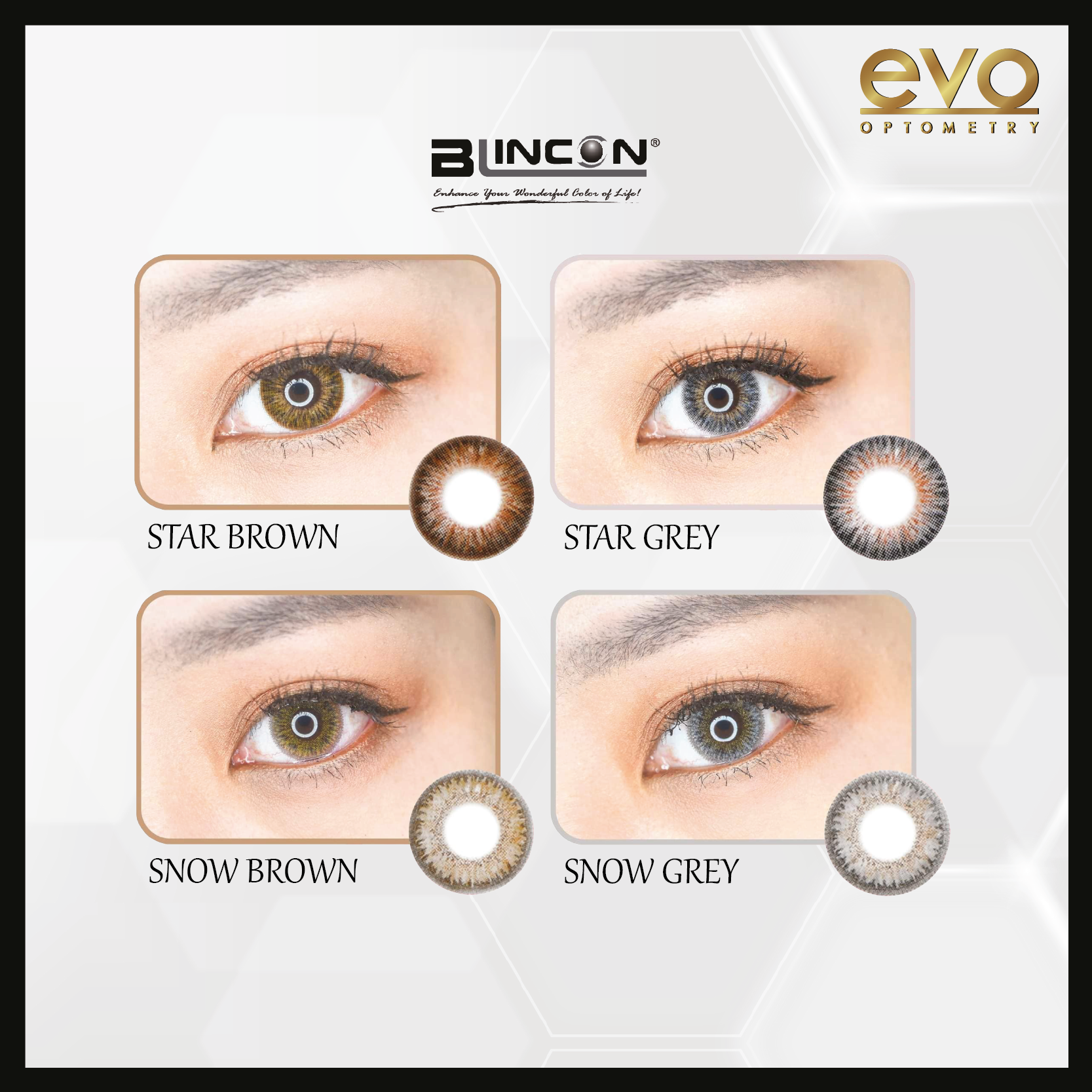 evo BLINCON Beauty COSMETIC Color Monthly Contact Lenses (2 pcs ...
