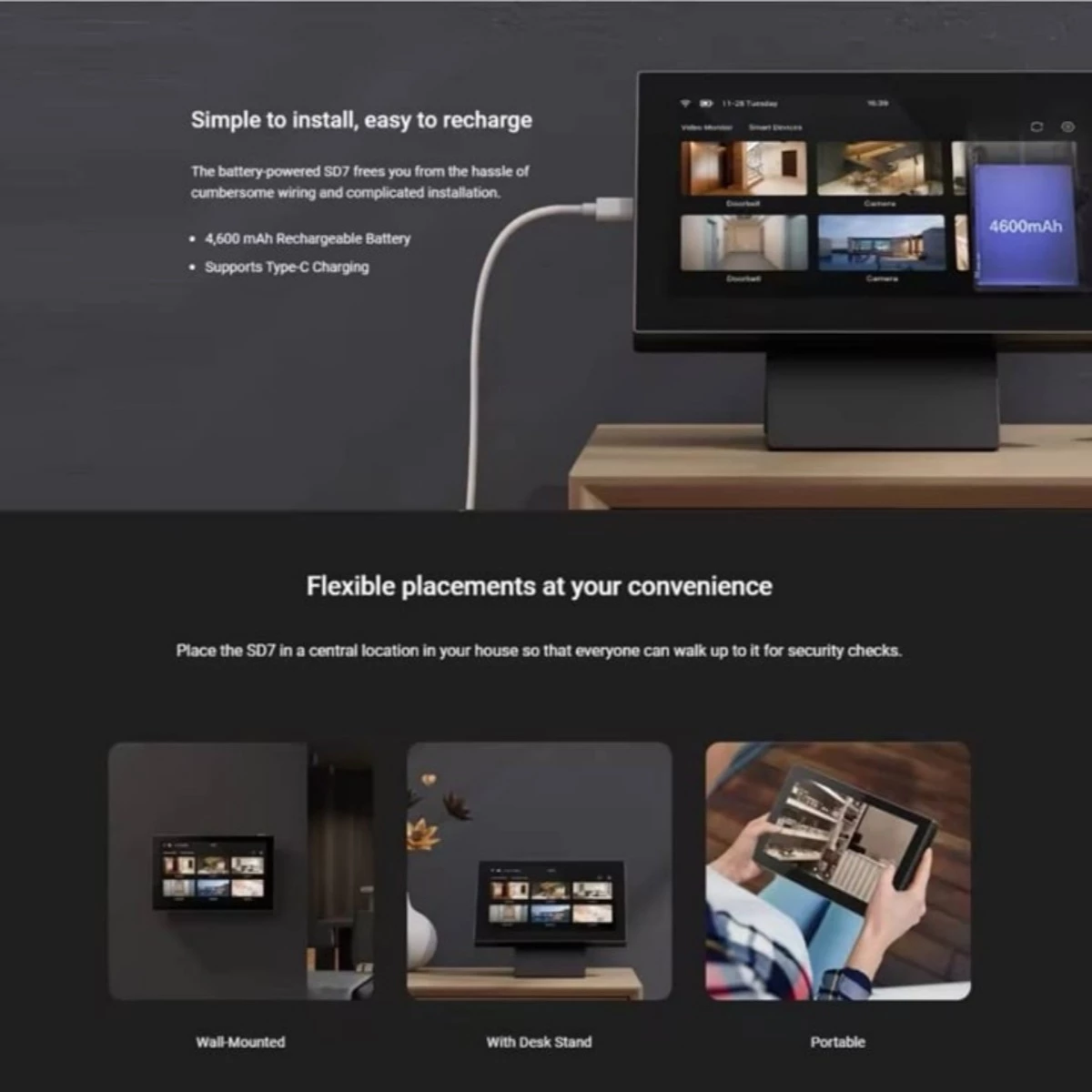 EZVIZ SD7 Smart Screen – 7” IPS Touch Screen | 2-Way Talk | Real-Time ...