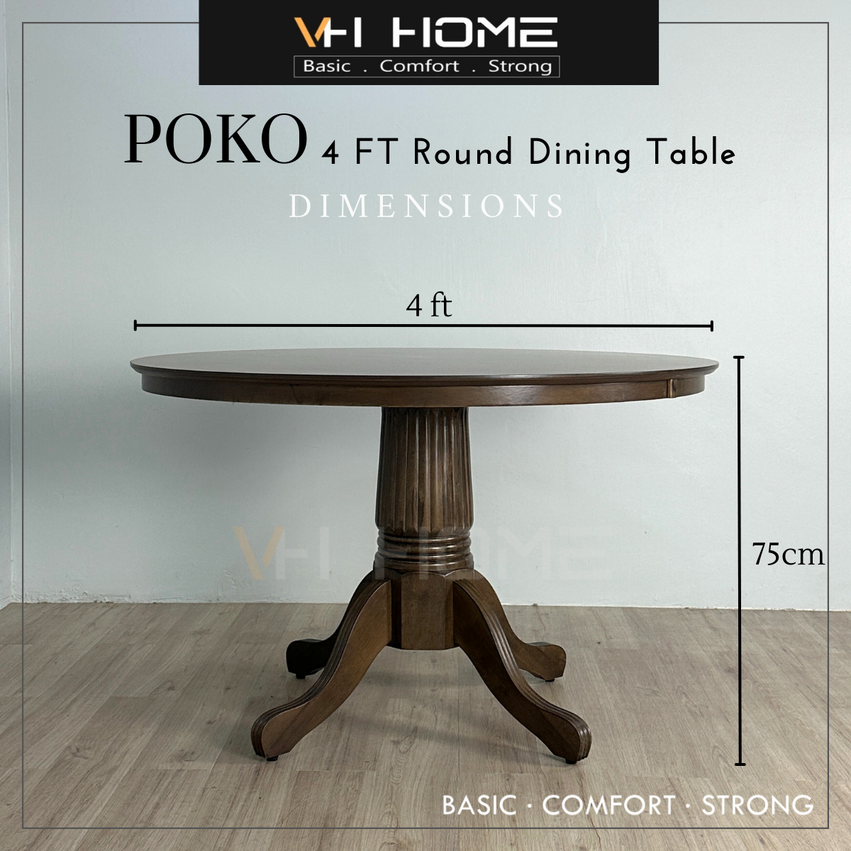 POKO Round Dining Table With Stools Special Modern Design Meja Makan ...