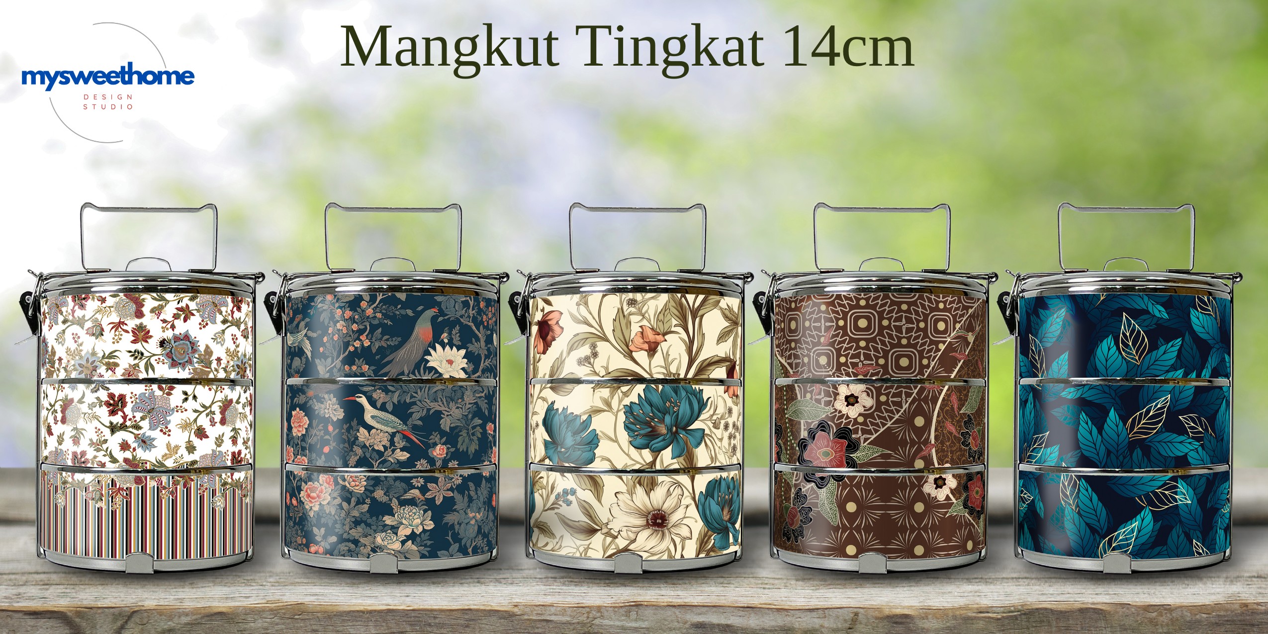 Mangkuk Tingkat 14cm 3 Tingkat - Stainless Steel Tiffin - Gift - Hadiah ...