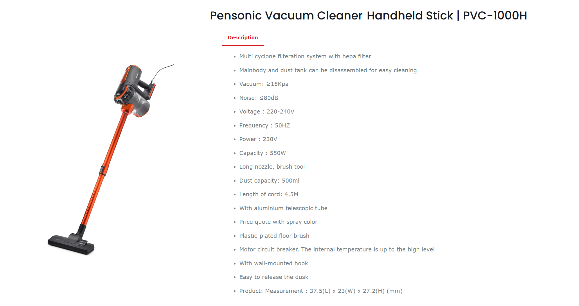 2025 Pensonic Wired Stick Vacuum Cleaner Handheld Vaccum 2 In 1 Vacum ...