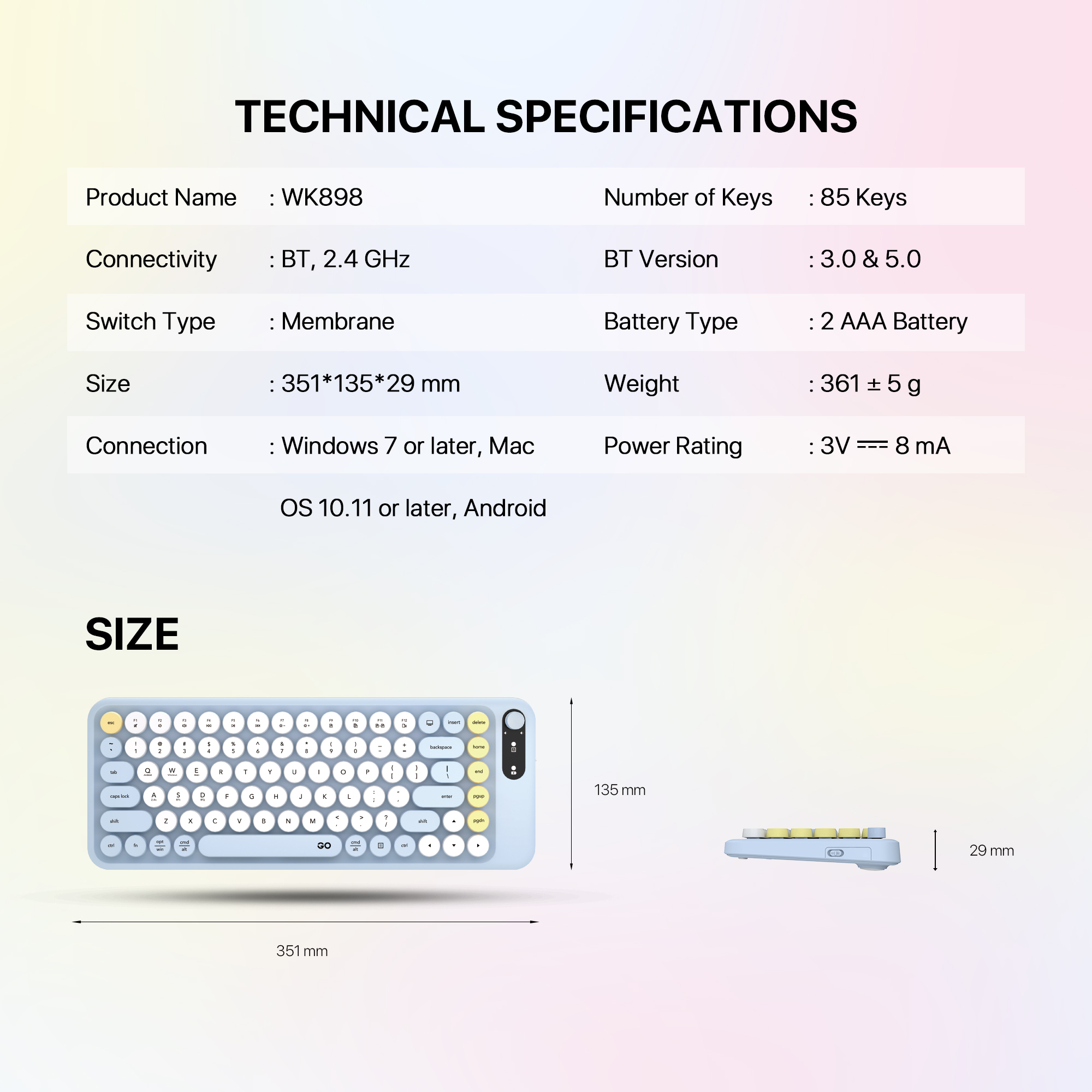 Fantech MOCHI 80Keys WK897 101Keys WK899 Wireless Keyboard Mouse Combo ...
