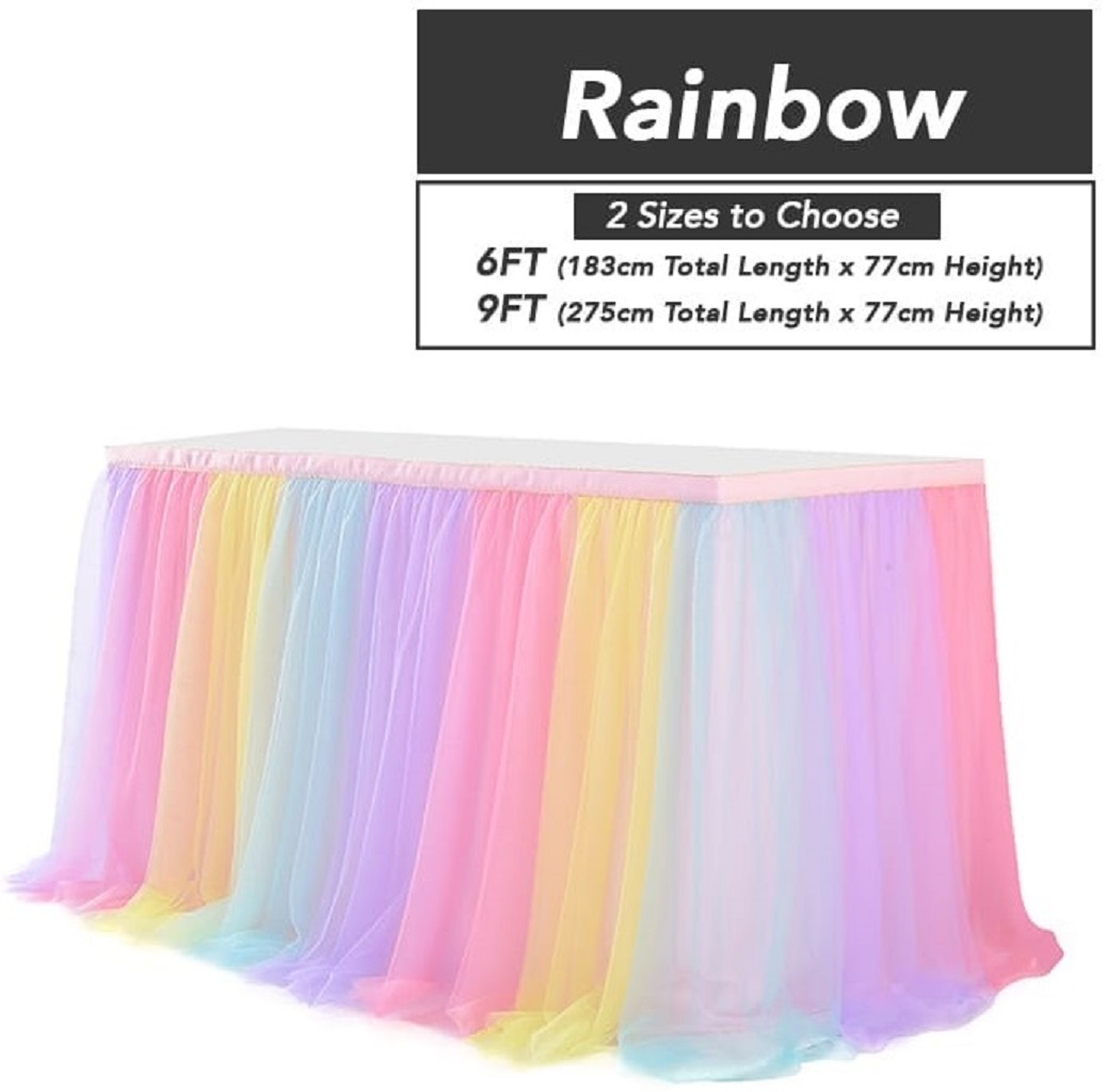 Tutu Table Skirt Meja Birthday Baby Wedding Decoration Event Skirting ...