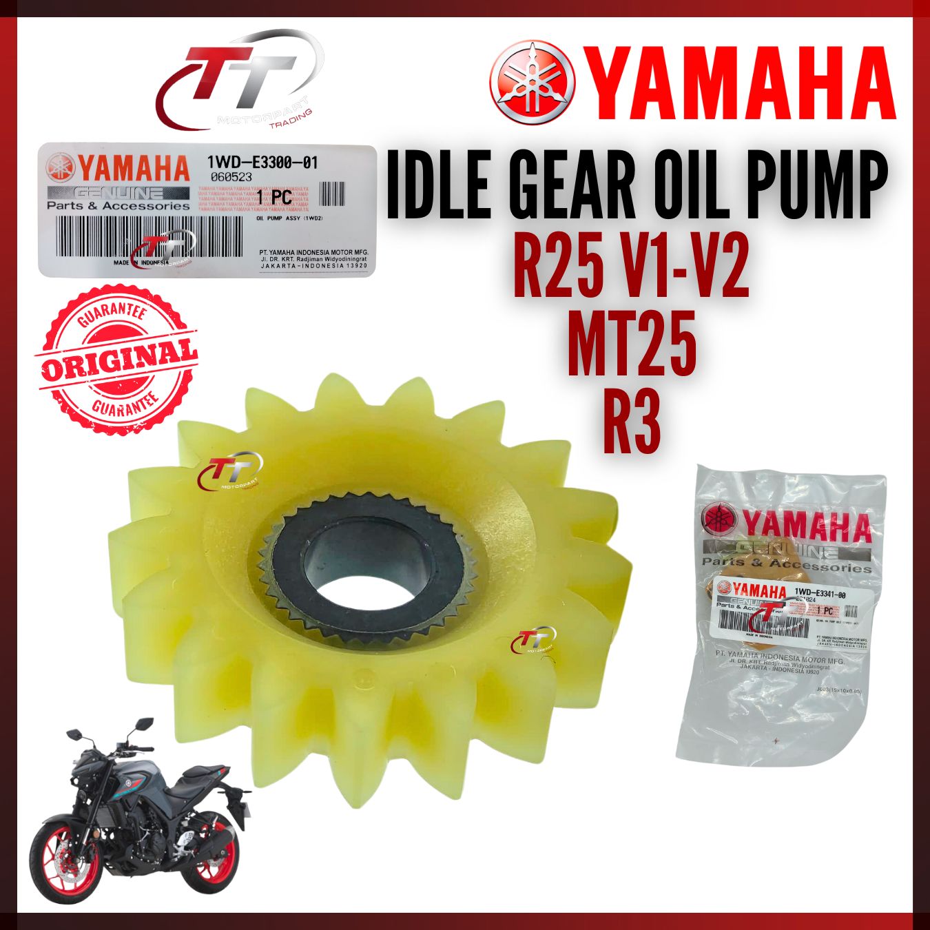 R25 YZF-R25 R3 MT25 OIL PUMP ASSY IDLE GEAR 4T PAM MINYAK ENGINE PUM ...