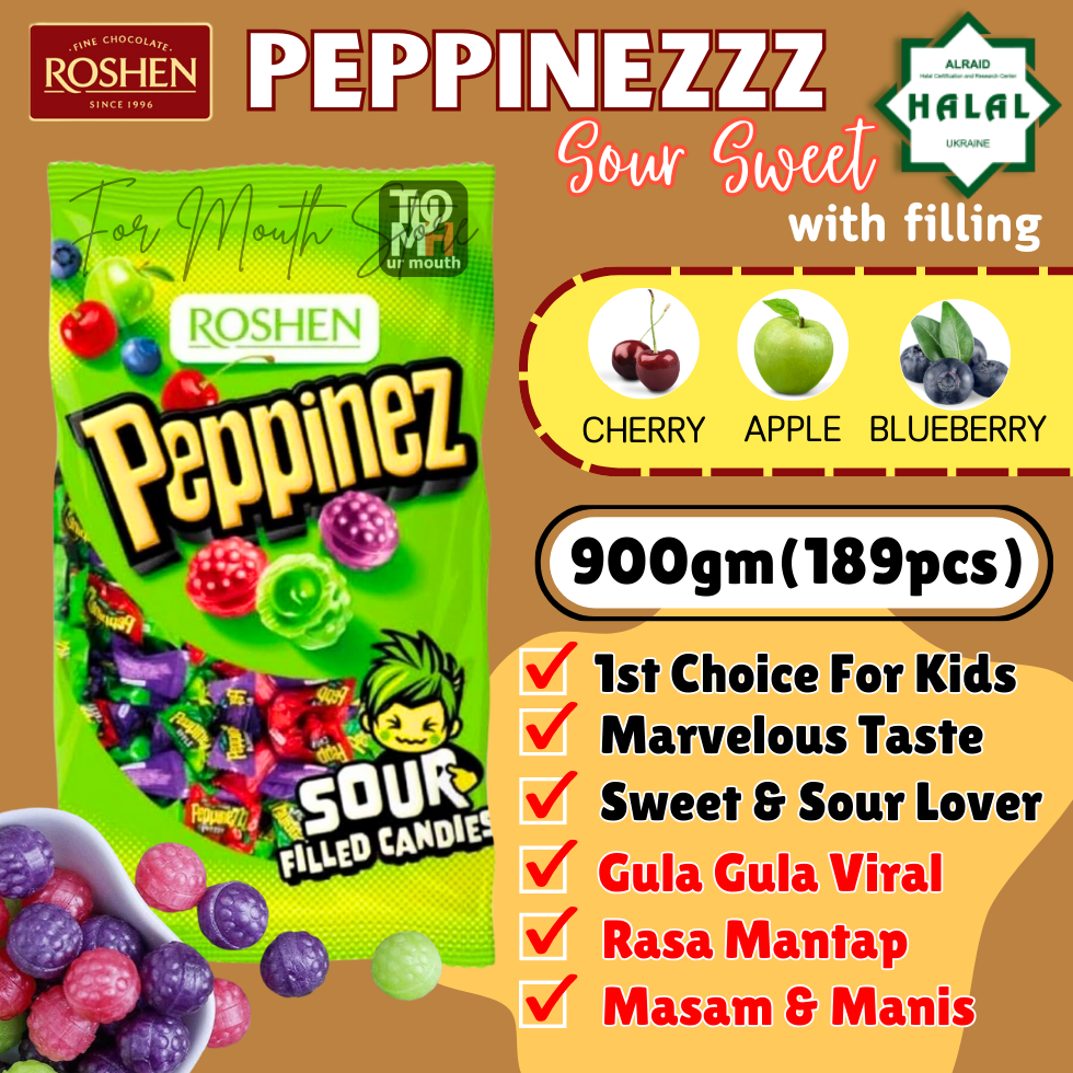 250/500gm Roshen Peppinez Sour Candy Peppinezzz Sour Candy Peppinezz ...