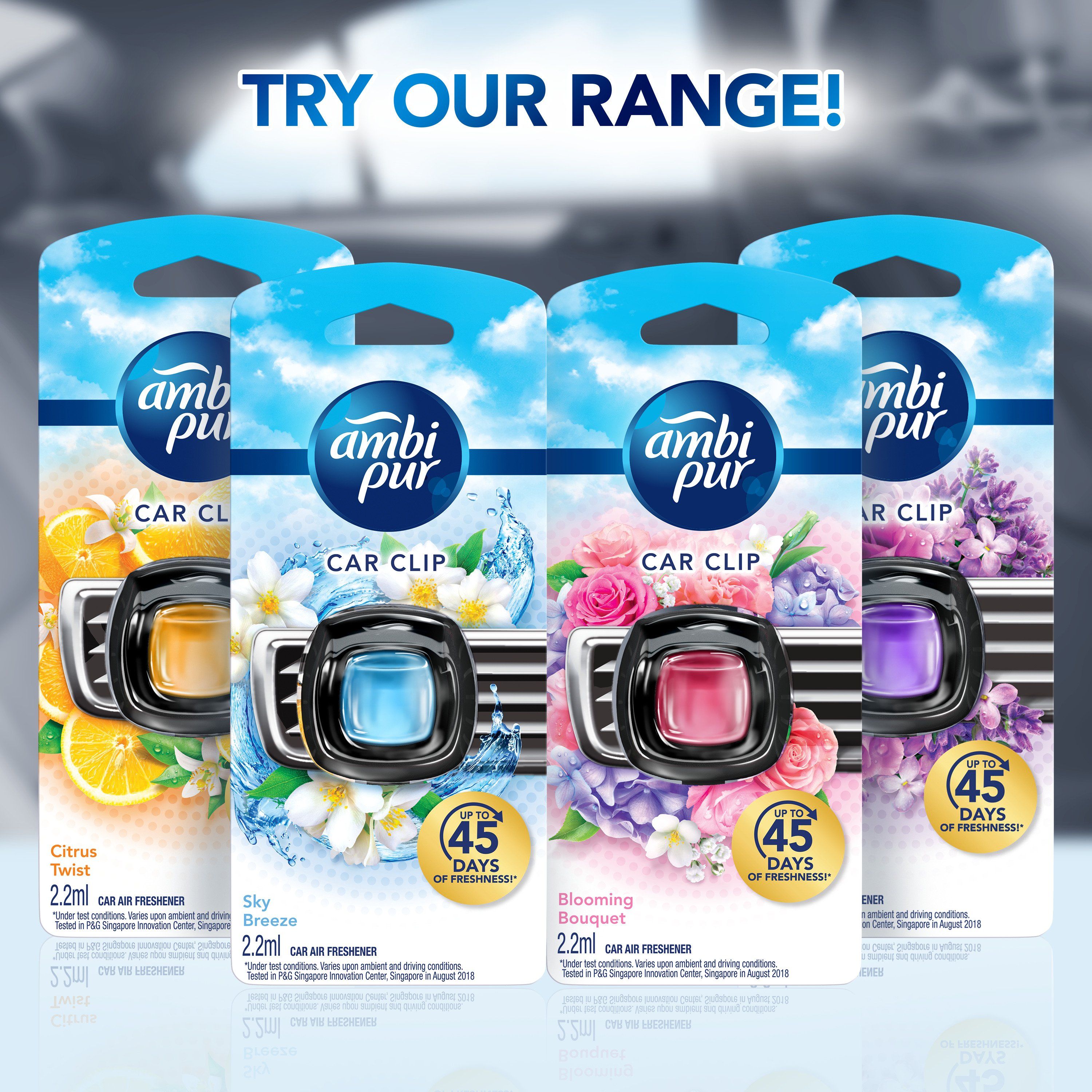 Ambi pur car clip car air freshener Lavender Comfort 2.2ml x 2 | Shopee ...