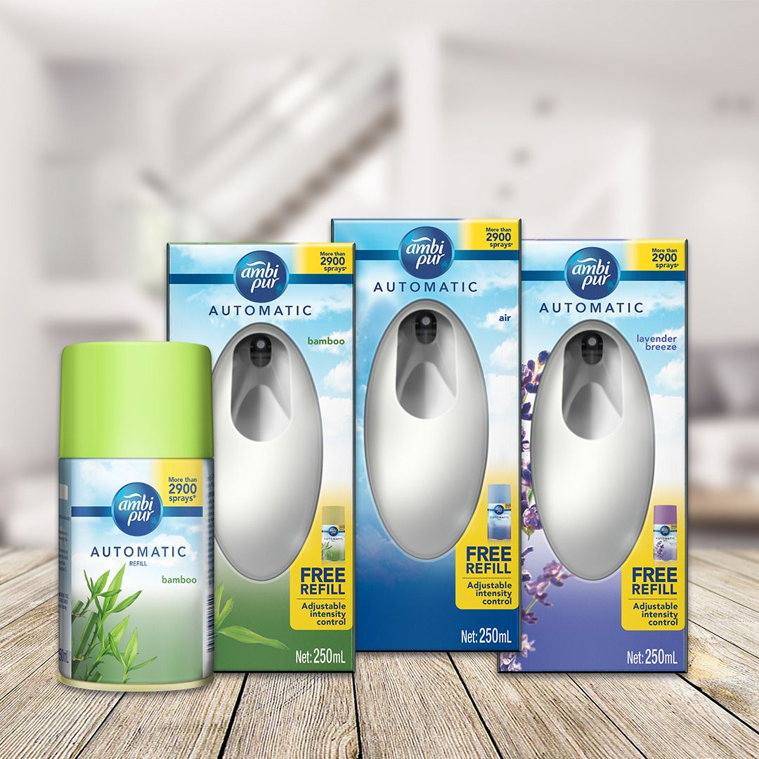 Ambi Pur Air Freshener Lavender Breeze InstantMatic Spray Starter Kit ...