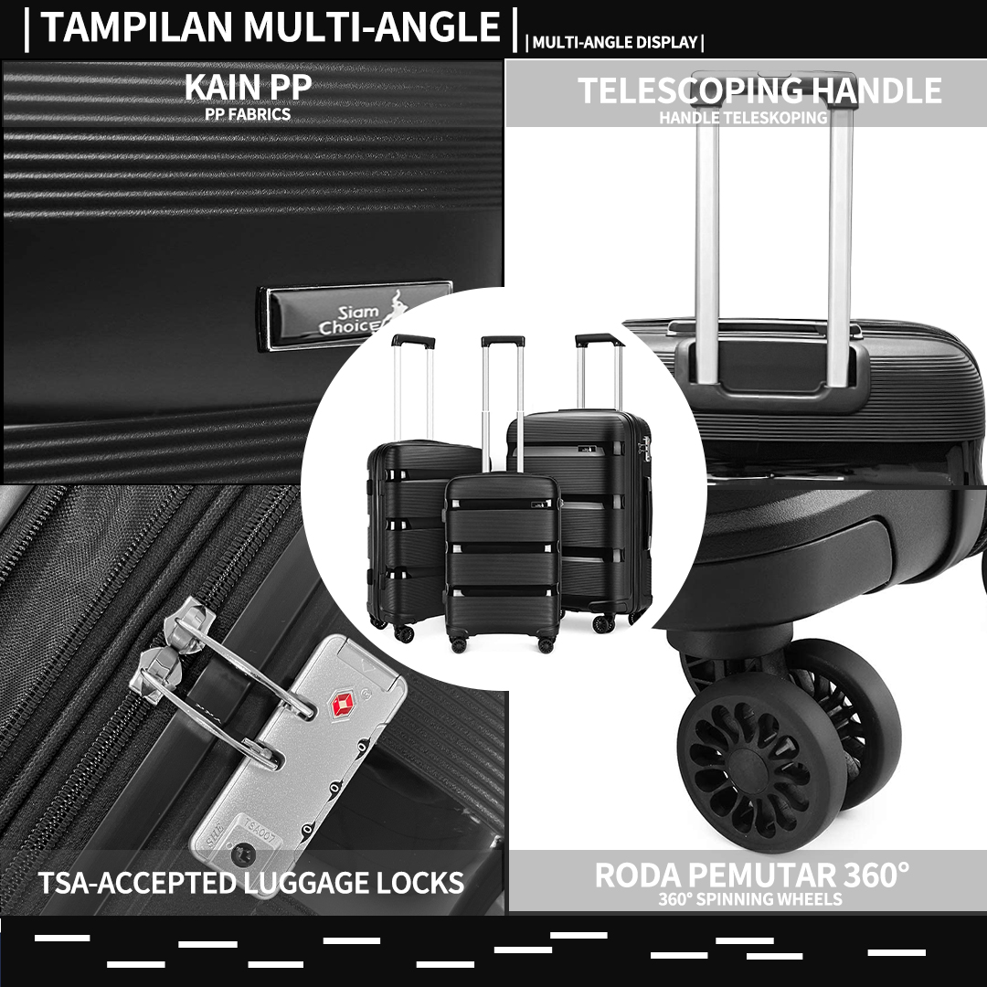 SEA CHOICE 2092 Extension layer5cm PP material TSA lock YKK Expandable Suitcase Luggage(20"/24 ...