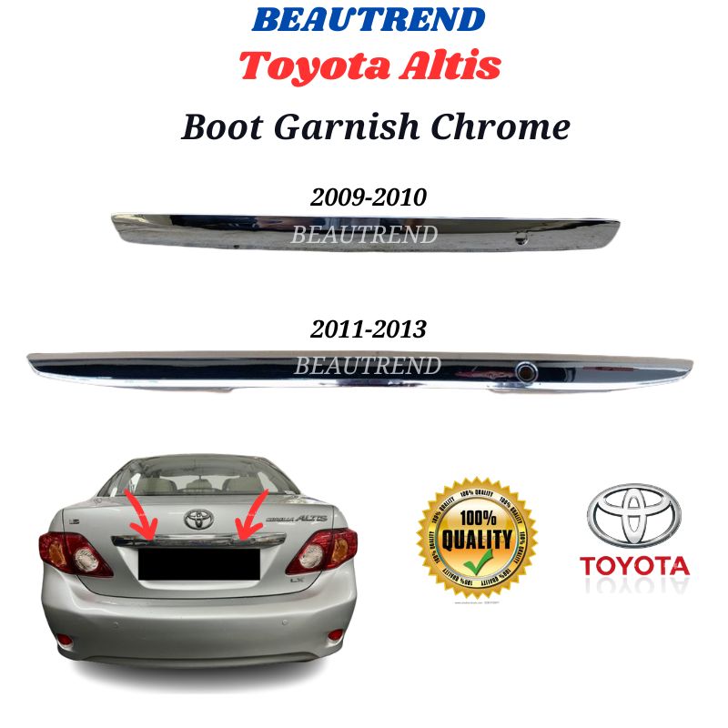 Toyota Altis Rear Boot Garnish Moulding Chrome Trunk Lid Bonnet Bonet ...