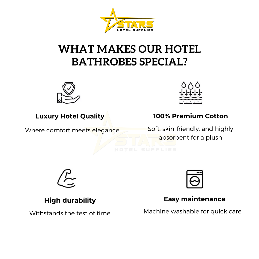 STARS 100% Cotton Waffle Bath Robe Hotel / Kimono Bathrobe / Cotton ...