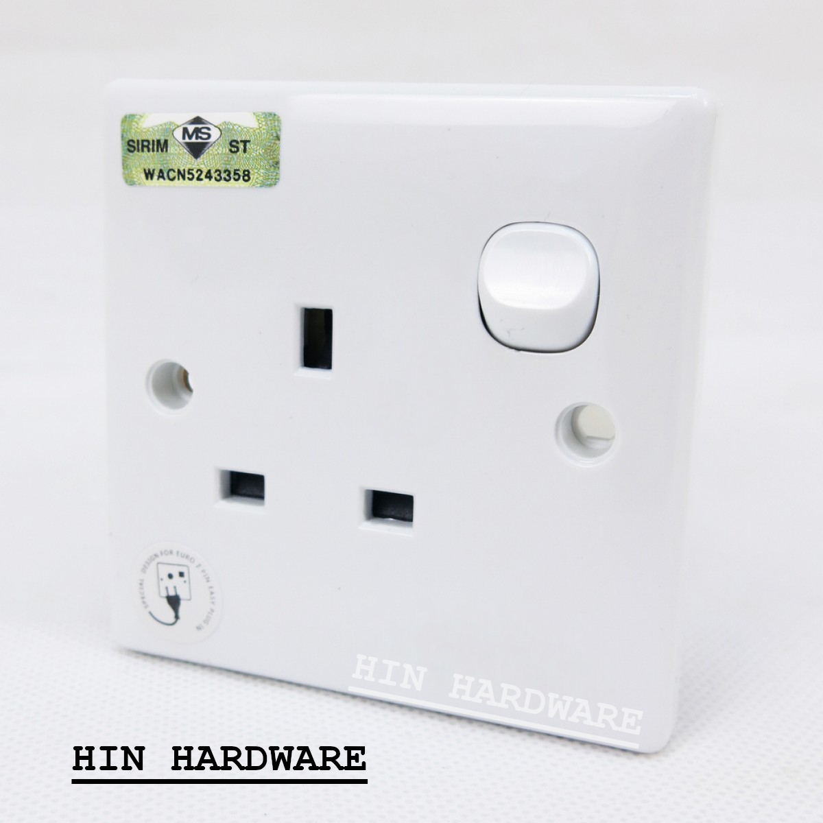 HIN SIRM 13A 250V AC Wall Flush Switched Socket Outlet Plug | Shopee ...