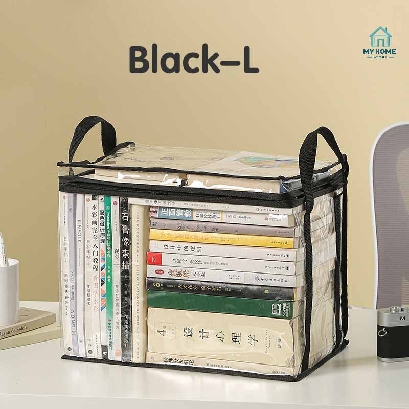 Large Book Storage Bag Clear PVC Portable Book Comic Toy Snack Storage ...