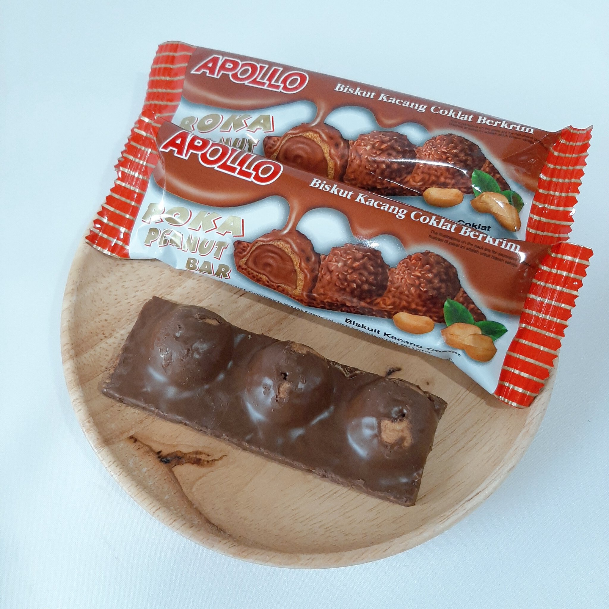 [New Stock] Apollo Roka Peanut Bar 18G X 24’S | Chocolate Peanut Wafer ...