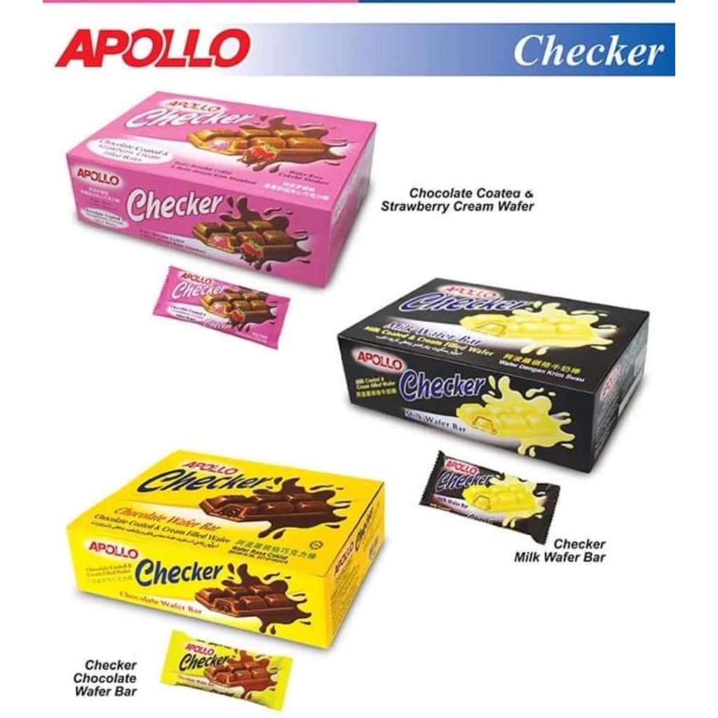 [New Stock] Apollo Checker 18G X 24’S | Strawberry Bar Chocolate Milk ...