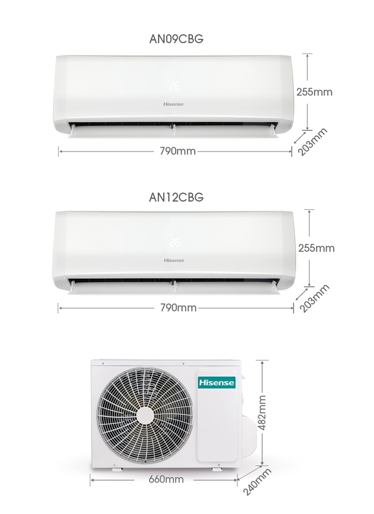 HHisense Non-Inverter Air Conditioner 1.0HP AN09CBG/ 1.5HP AN12CBG ...