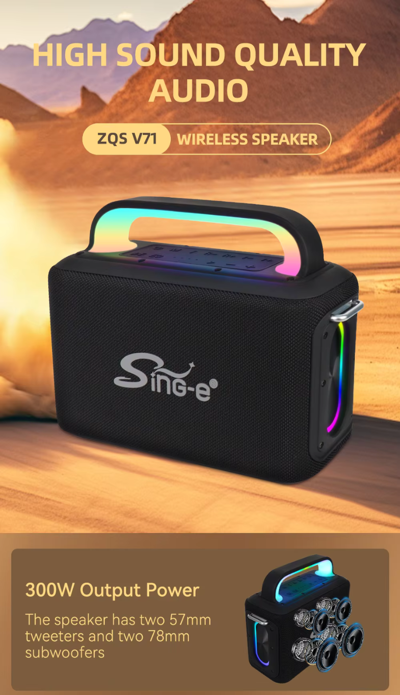 Sing-E ZQSV71 Speaker Karaoke Bluetooth Dengan RGB Handle Power Bank ...
