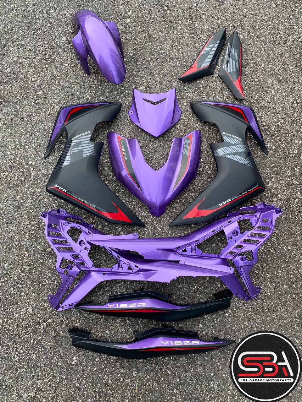 Y16 V2 COVERSET Y16ZR ORIGINAL HONG LEONG YAMAHA HLY BSM BPM1 PURPLE ...