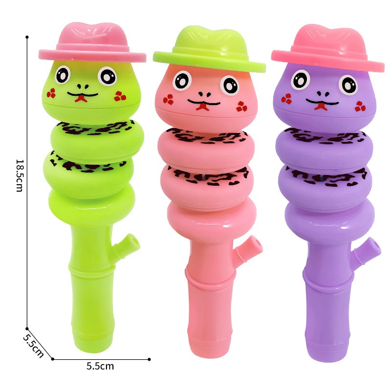 Mainan Ular Kartun Lawak Funny Cartoon Glowing Whistle Twisting Snake ...