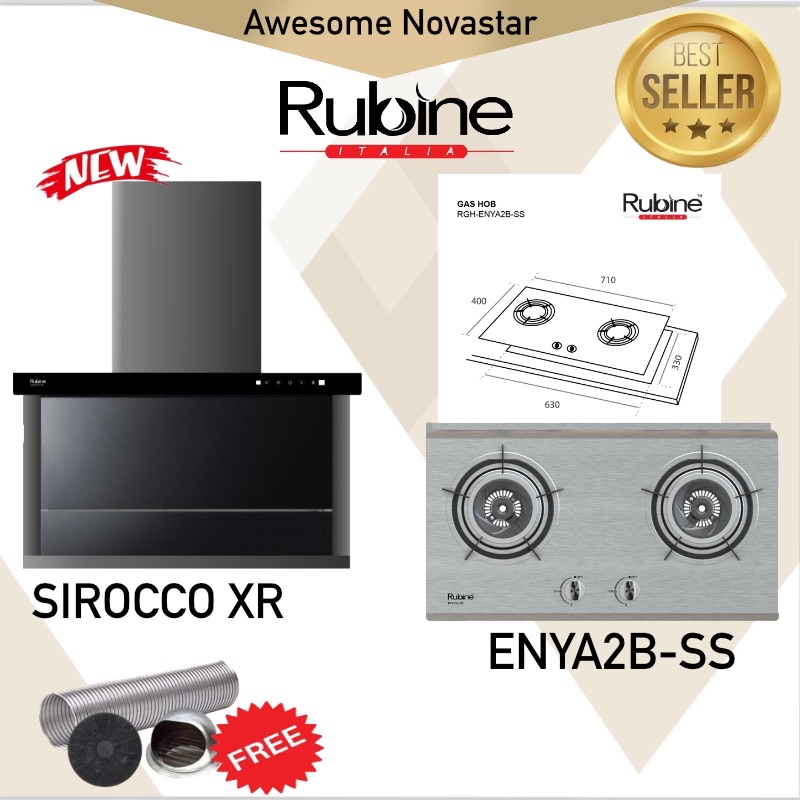 Rubine SIROCCO XR L Hood 1800m3/Hr Suction Power Penyedut Asap Minyak ...