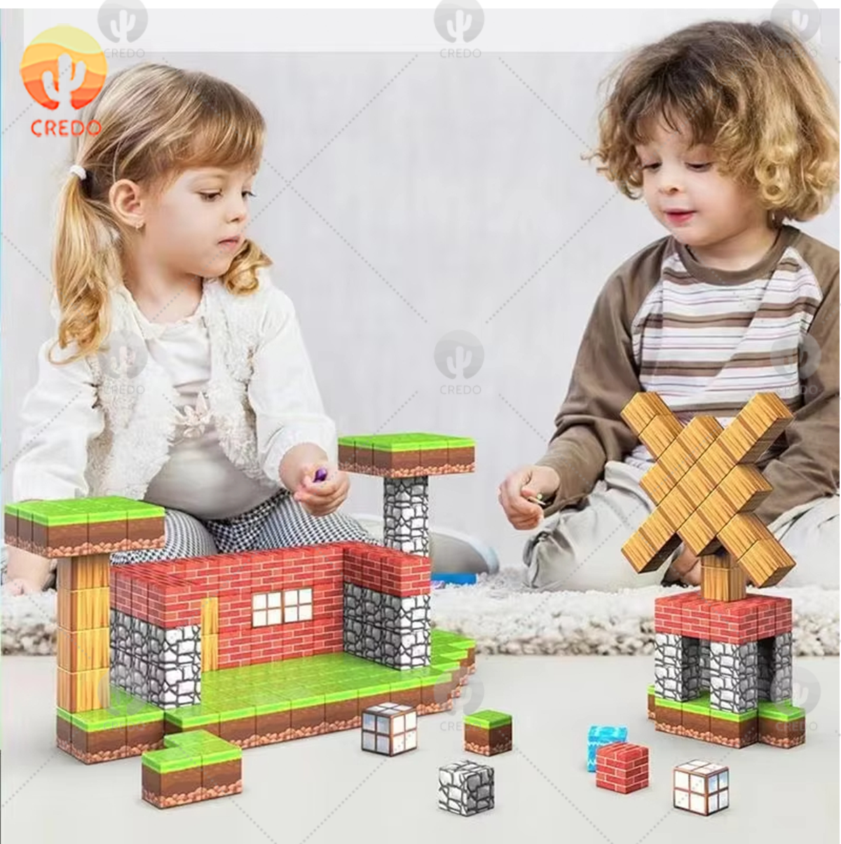 Minecraft DIY Magnet Toy Mine Assembling Magnetic Cube Building Block ...