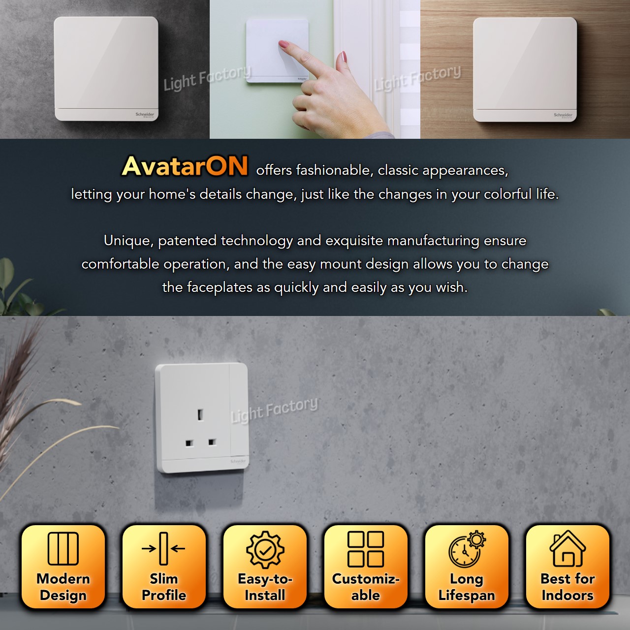 🔥HOT SELLING🔥 SIRIM APPROVED Schneider AvatarOn Series Switches ...