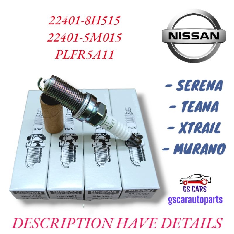 4pcs set Nissan engine spark plug serena C24/teana J31/xtrail T30 ...