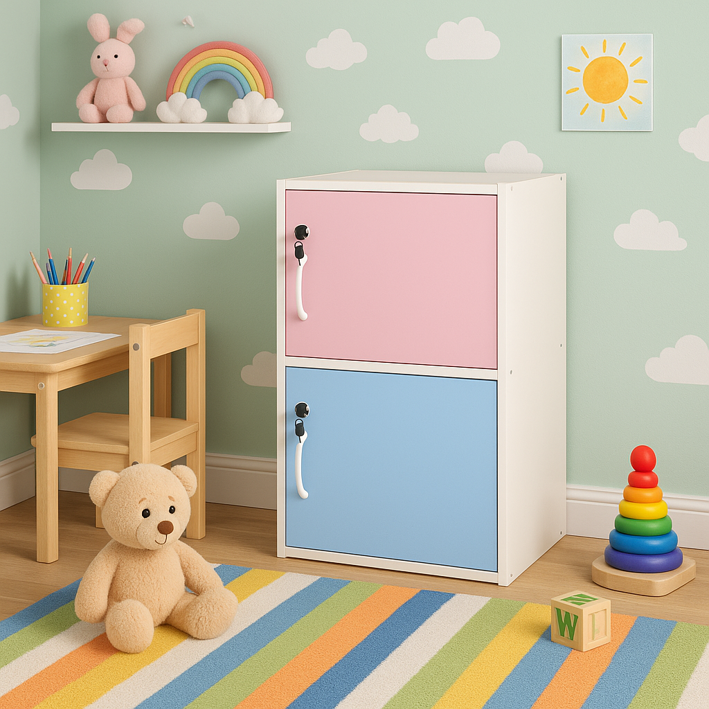 Furniture Direct CODEY 2 Door Storage Box With Lock / Almari Berkunci ...