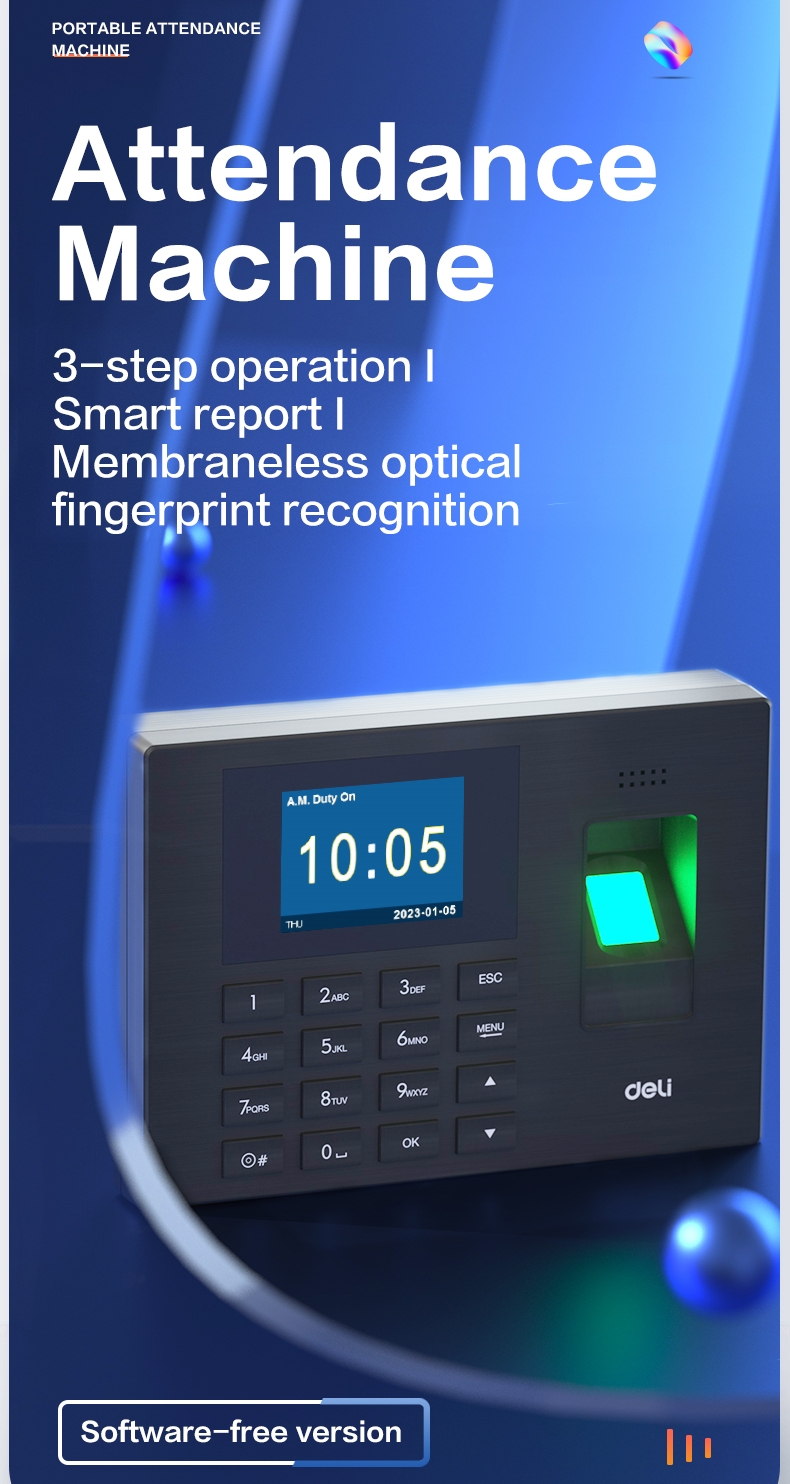 Deli Smart Attendance Machine | Facial & Thumbprint Punch Card Mesin ...