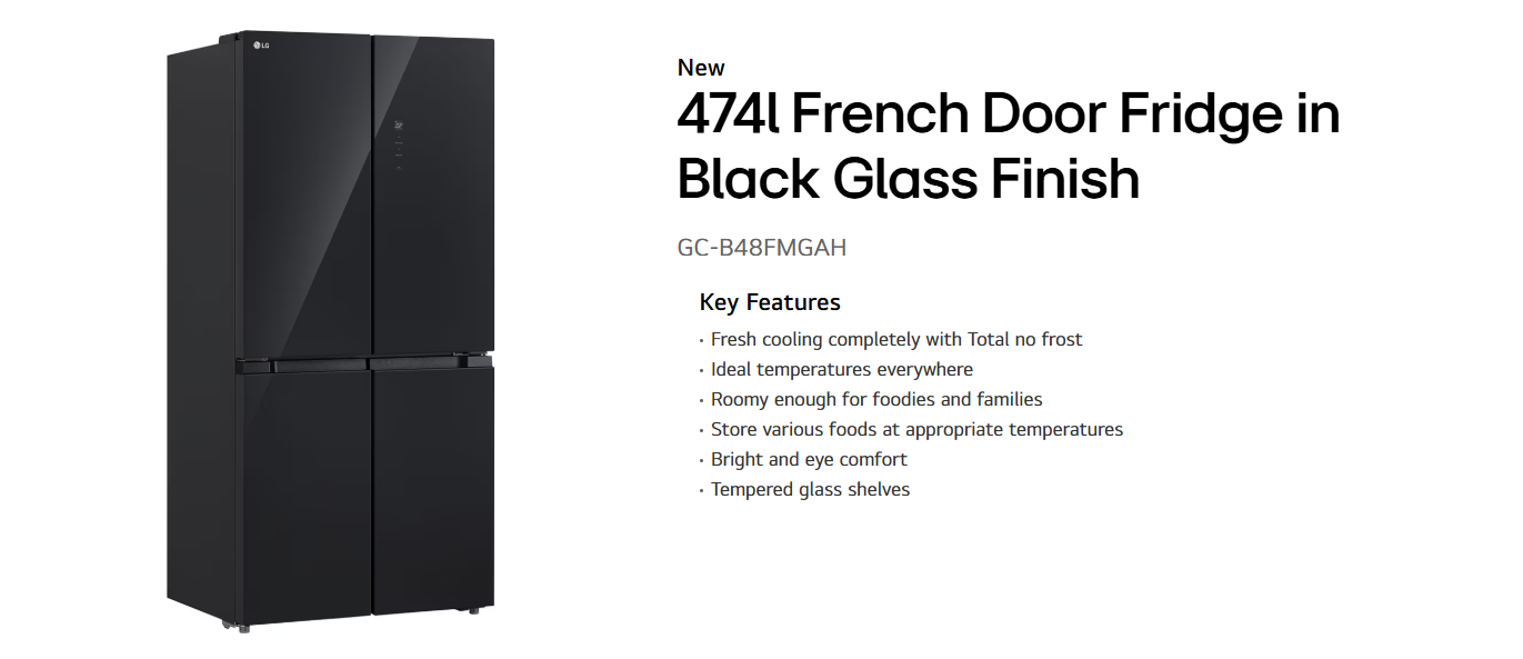 2025 NEW LG Side By Side Refrigerator Inverter Fridge 474L Nett Black ...