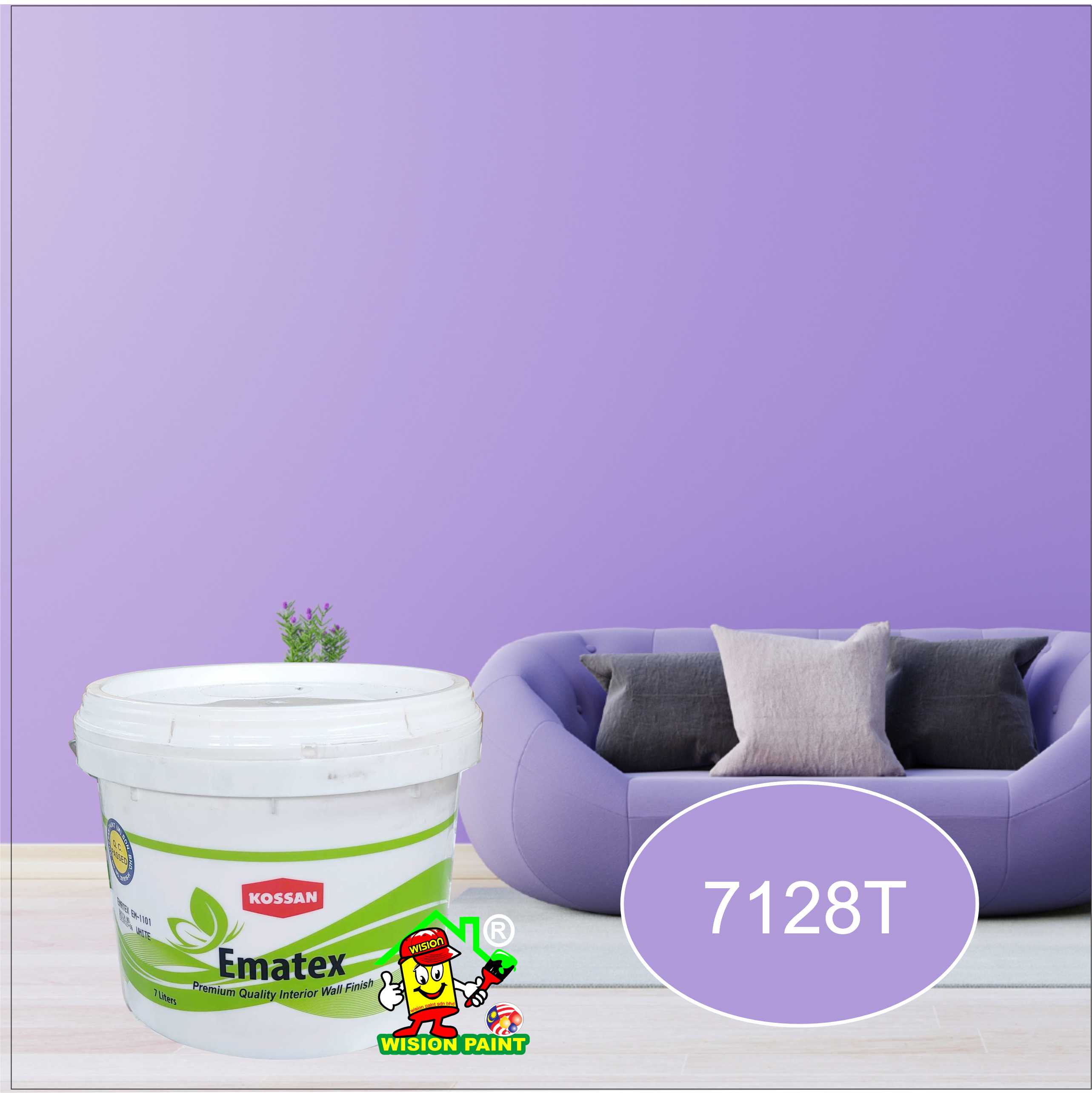 7L KOSSAN PAINT EMATEX EMULSION PREMIUM QUALITY INTERIOR WALL FINISH ...