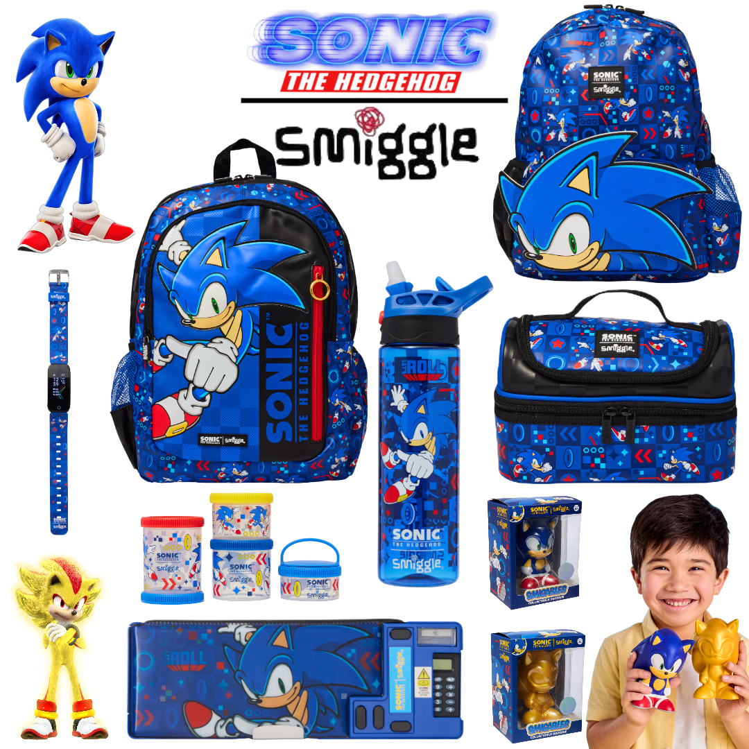 SMIGGLE SONIC THE HEDGEHOG COLLECTIONS BAG LUNCHBOX BOTTLE💯 ORIGINAL ...
