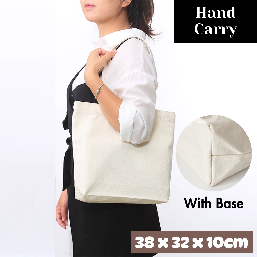 12oz Plain Canvas Tote Bag 10 Sizes Canvas Bag Washable Shoulder Tote ...