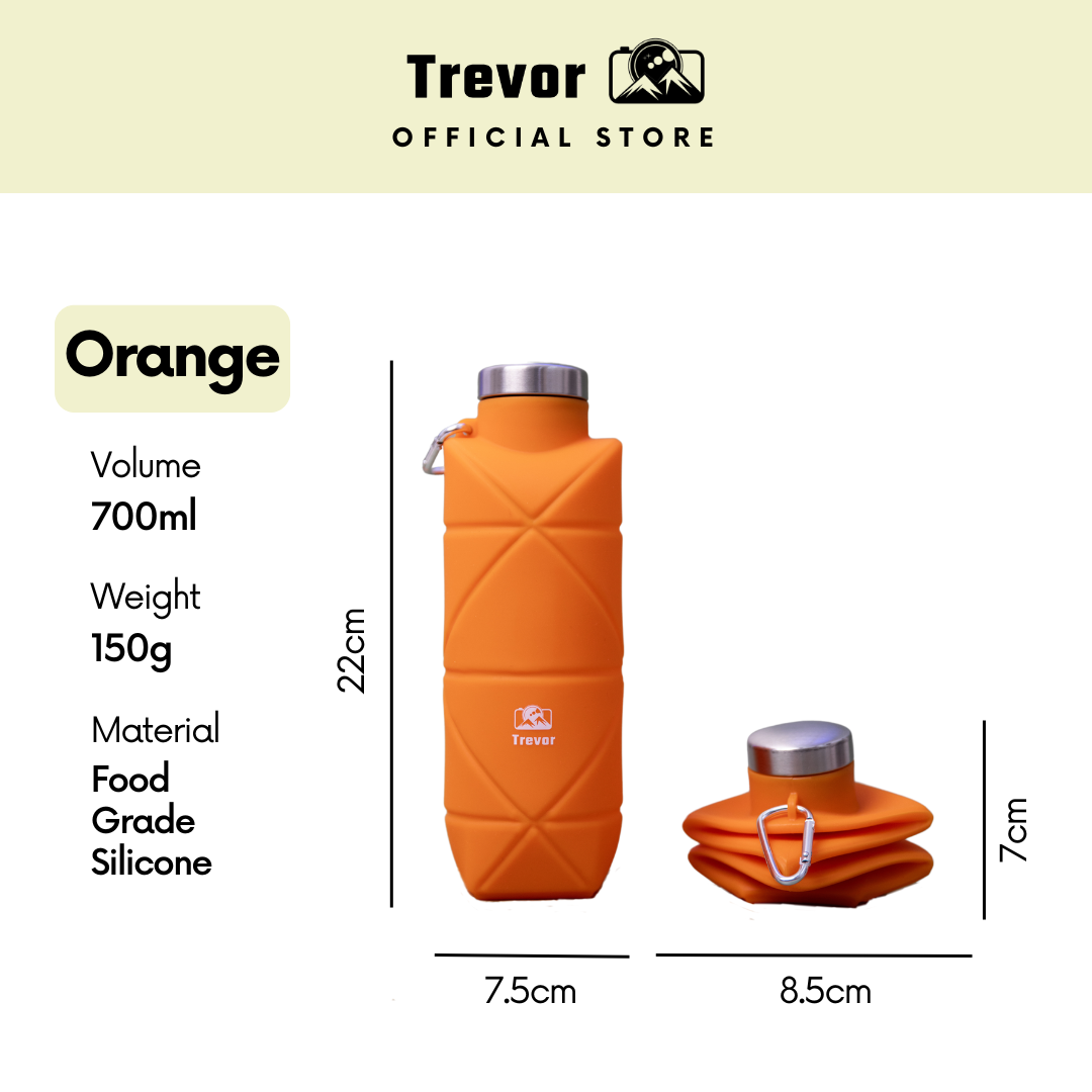 TREVOR Foldable Bottle [700ml] - Silicone Sport Portable Outdoor Gym ...