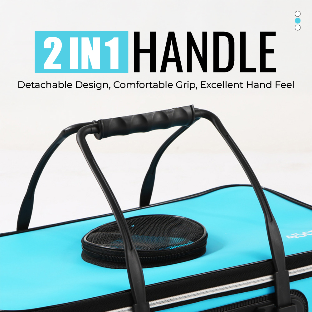 Folding Fishing Bucket Live Fish Bag Oxygen Pump Outdoor Sports Fishing ...