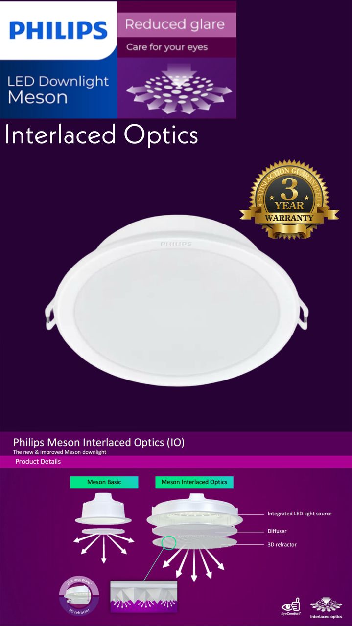 Philips Meson Interlaced Optics(IO)/Philips Led Downlight/Philips Downlight 59464/13W/5" 30K/40K ...
