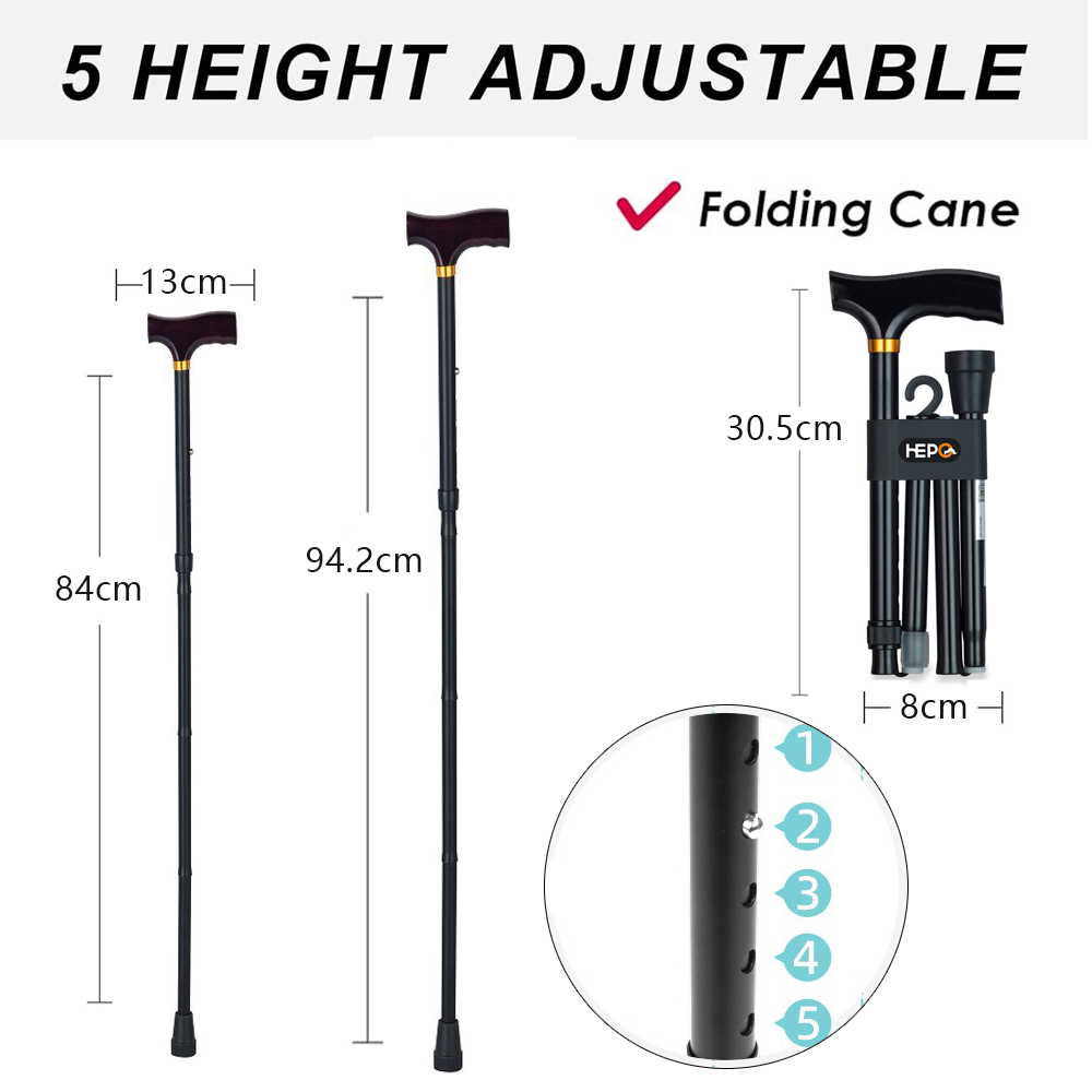 Walking Cane Folding Cane for Man & Women, Portable Collapsible Cane ...