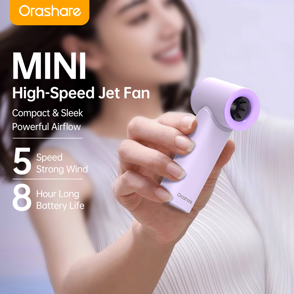 Orashare HF11/HF11H Turbo Jet Pocket Fan Rechargeable 3000mAh High ...