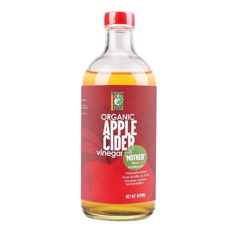 Radiant Organic Apple Cider Vinegar (425ml) Halal Certified | Shopee ...
