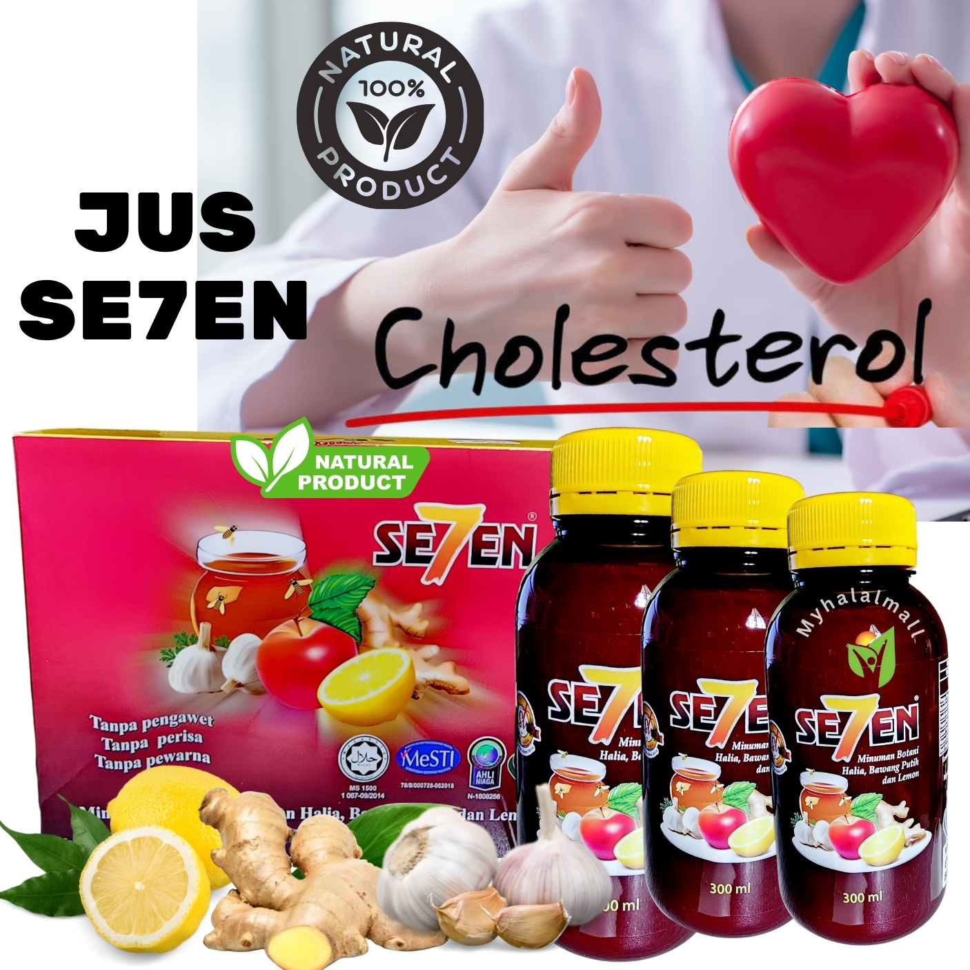 JUS SE7EN Bebas Kolestrol, Stabil Tekanan Darah, Cuci Salur Darah ...