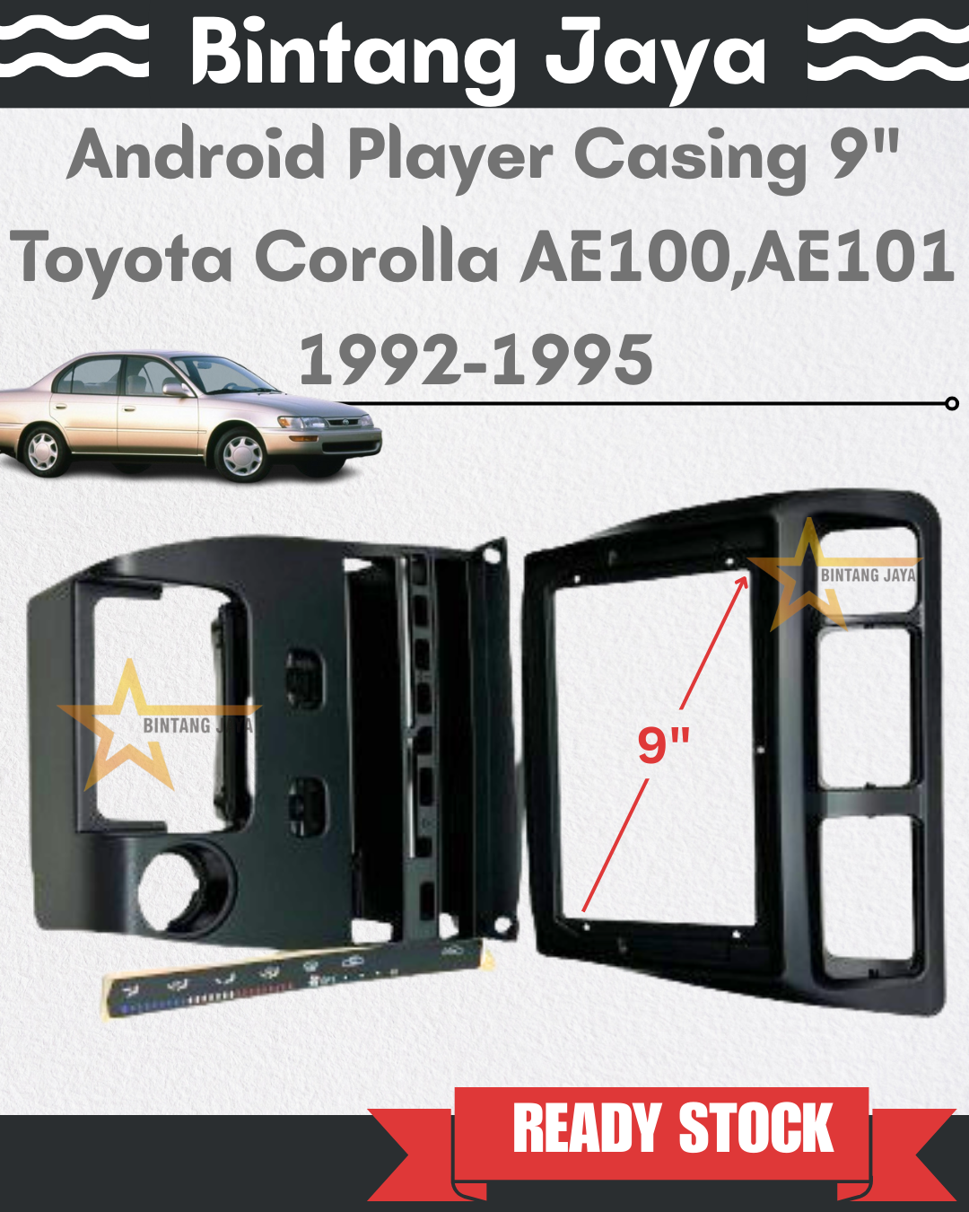 Android Player Casing 9" Toyota Corolla AE100 AE101 1992-1995 [Manual ...
