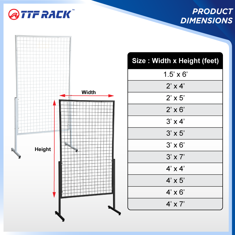 TTF Rack™ (WIRE MESH + T STAND) Wire Display Netting Frame Multifunctional Iron Grid Combo Set ...