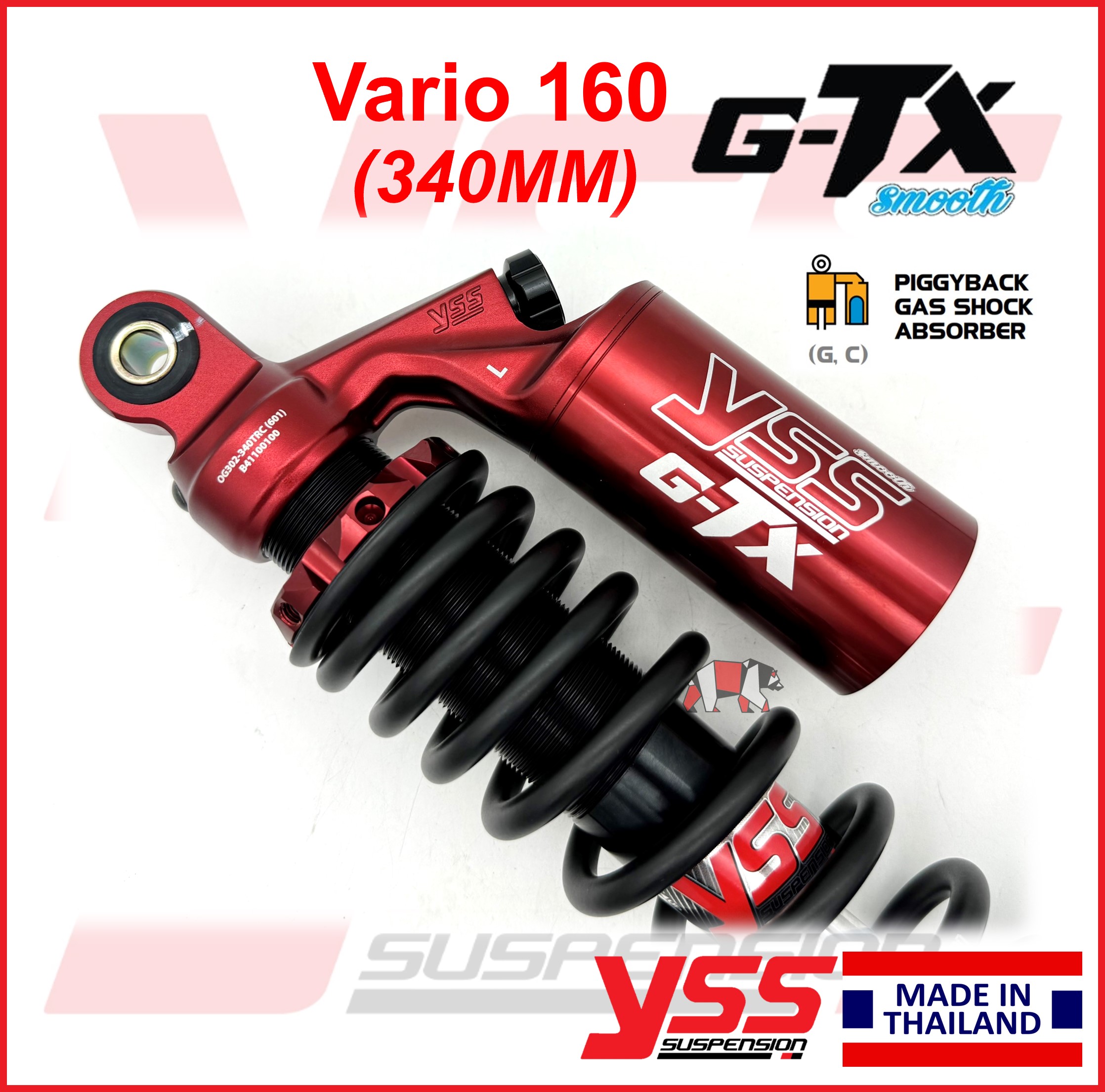 YSS Vario160 (340MM) GTX [Free Heavy Duty Spring]. Adjustable absorber ...