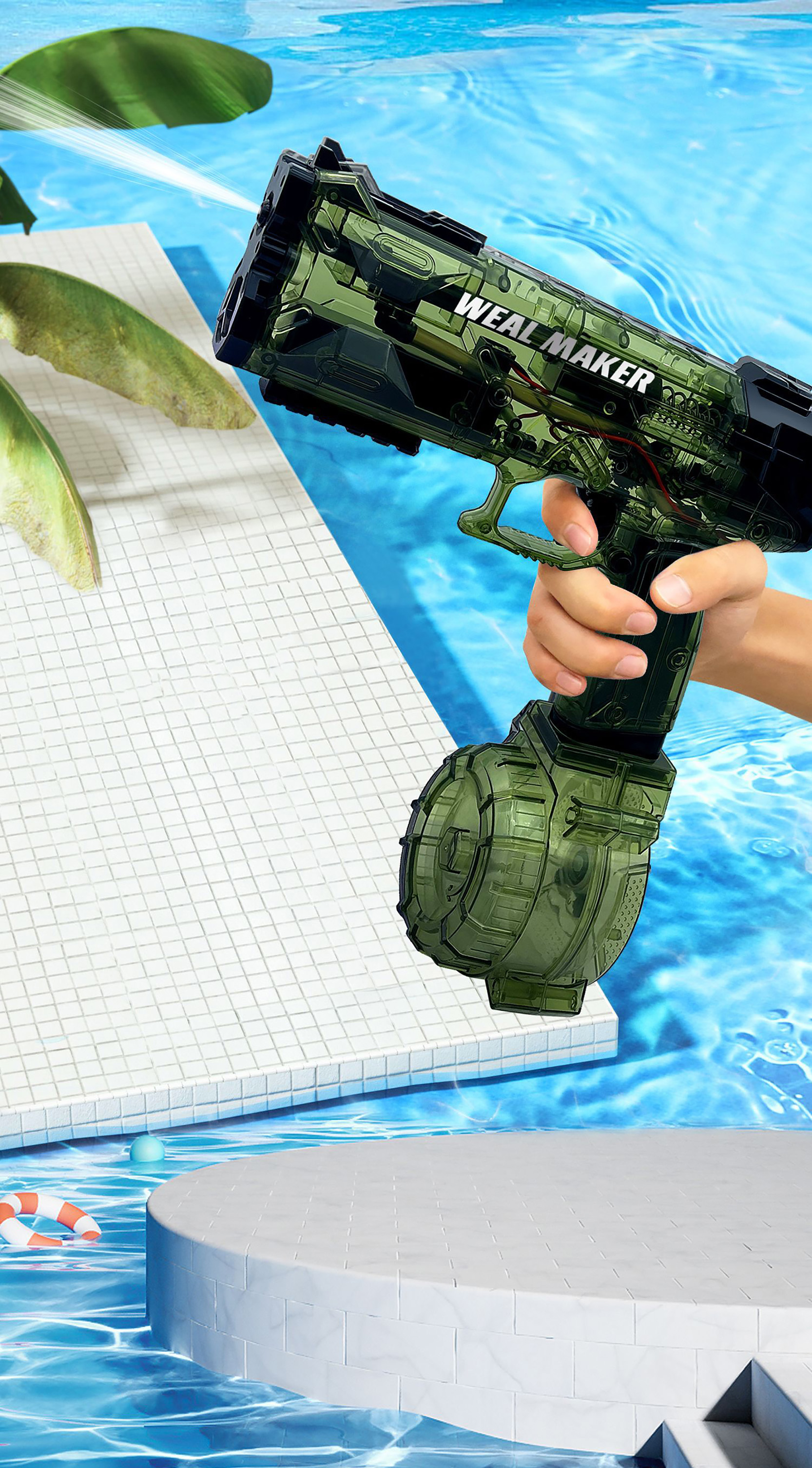 Weal Maker Electric Water Gun Burst Guns Ice Toy Ourdoor Swimming Pool ...