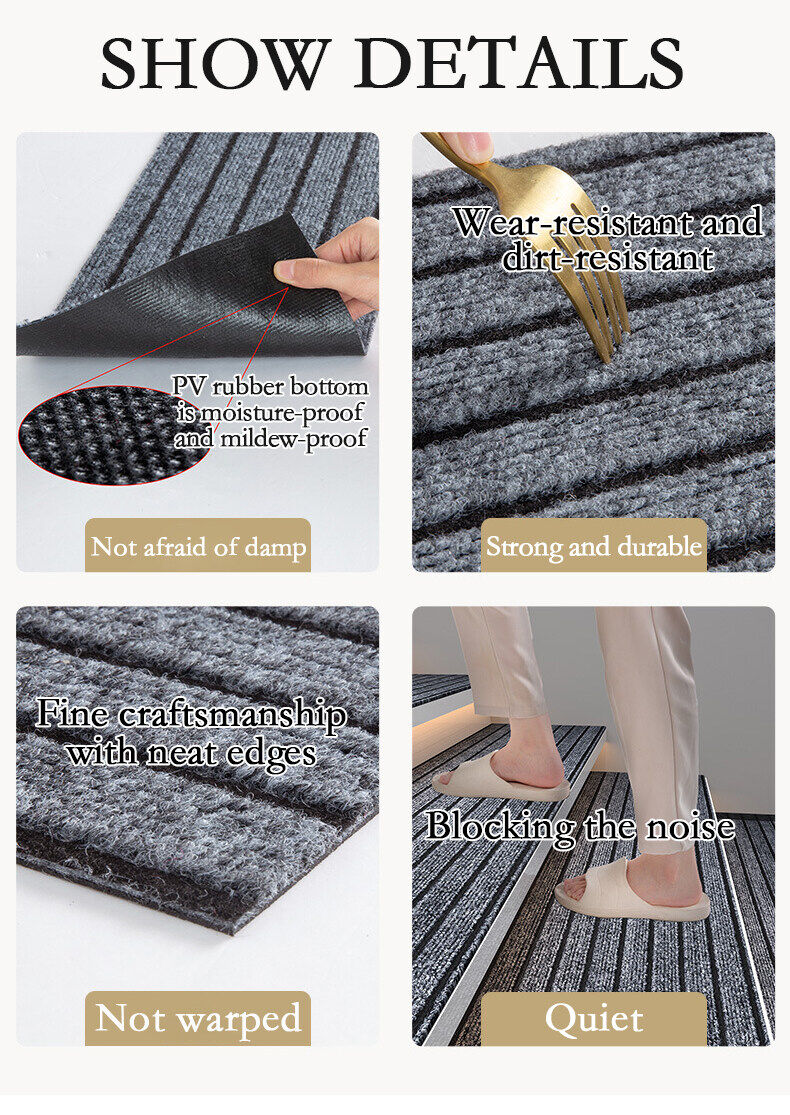 Self-adhesive Soft Stair Stepping Mat Non-slip Water Absorption Stair ...