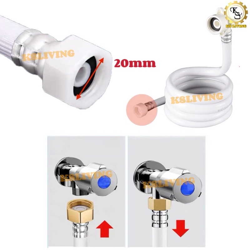 Kim.S 2IN1 Washing Machine Inlet Hose Washer Pipe Connector Washing ...