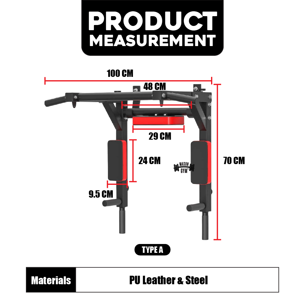 Pull Up Bar Multifunctional Wall Mounted Chin Up Bar Horizontal Dip ...