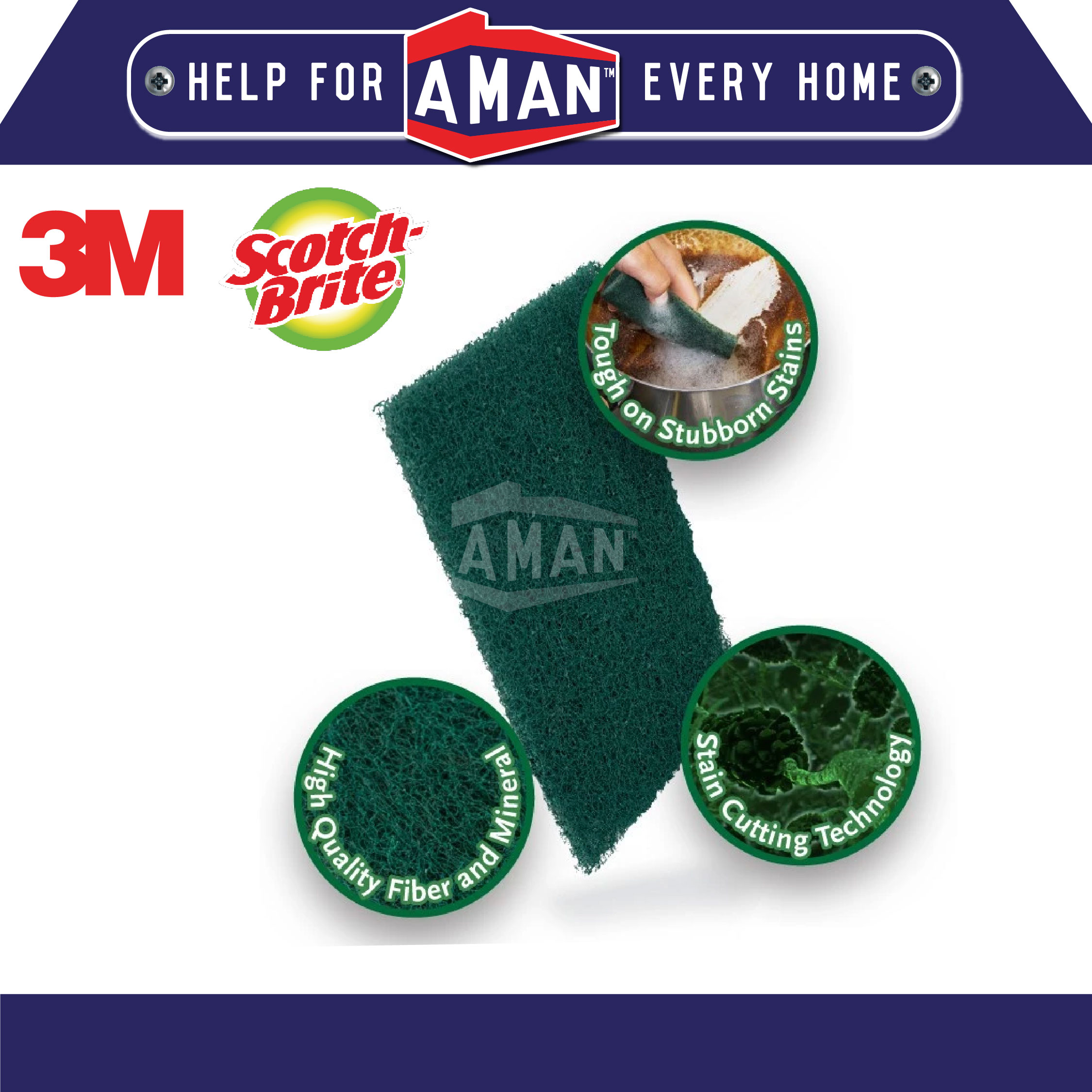 3M SCOTCH BRITE Scouring Sponge Scouring Pad Stainless Steel Spiral ...