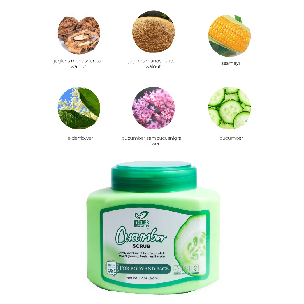 DHERBS STRAWBERRY & CUCUMBER SCRUB BODY DAN FACE | Shopee Malaysia